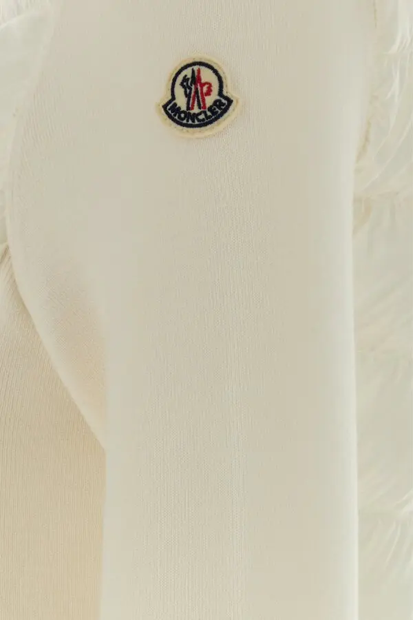 Moncler Ivory Nylon And Wool Cardigan