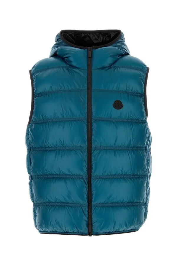 Moncler Petrol Nylon Sleeveless Pantestrel Down Jacket