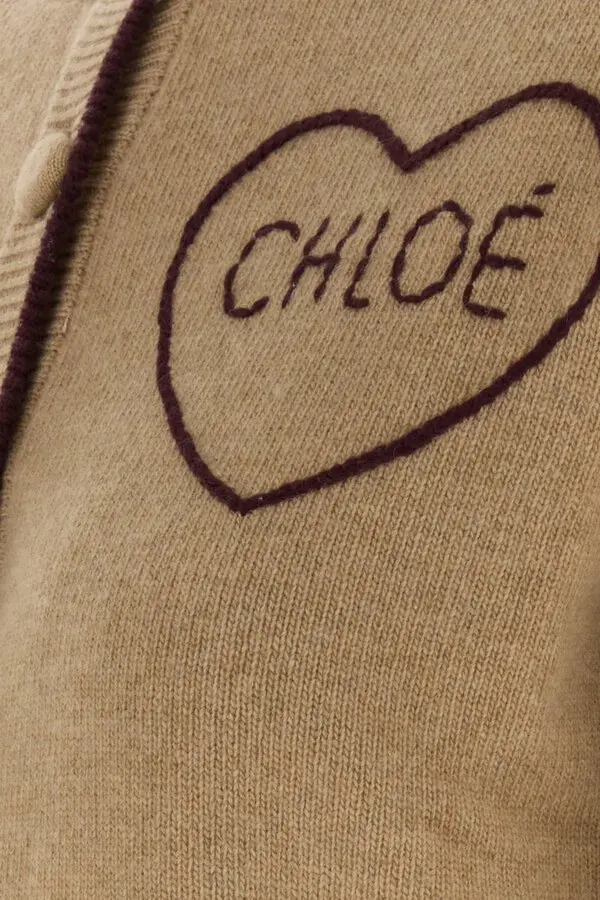 Chloé Camel Wool Blend Cardigan