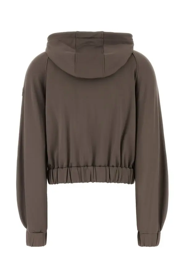 Moncler Cropped Zip-up Sweatshirt With Drawstring Hood