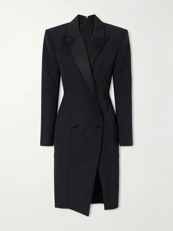 Balmain Wool Grain De Poudre Midi Dress