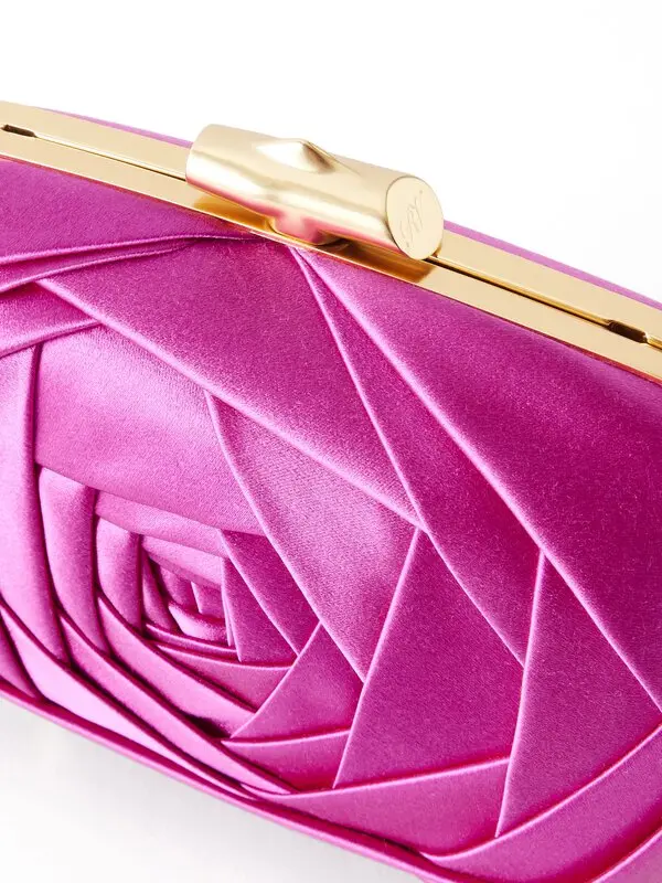 ROGER VIVIER Rose Satin Clutch