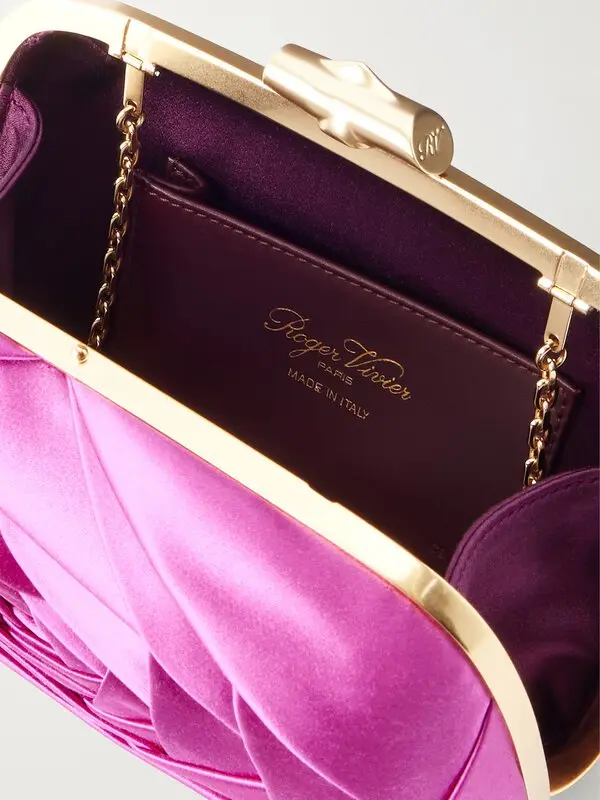 ROGER VIVIER Rose Satin Clutch