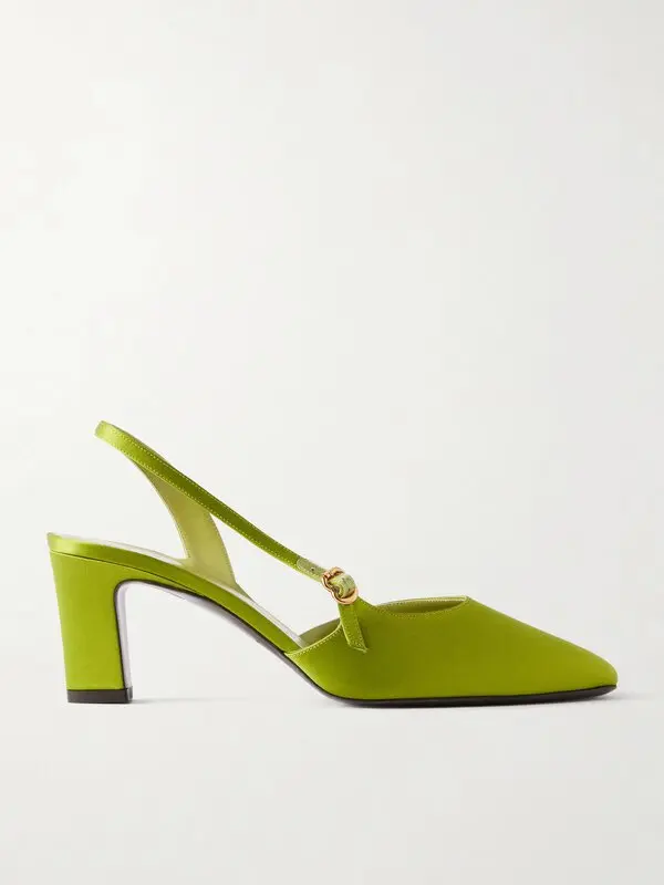 HERBERT LEVINE Satin Slingback Pumps