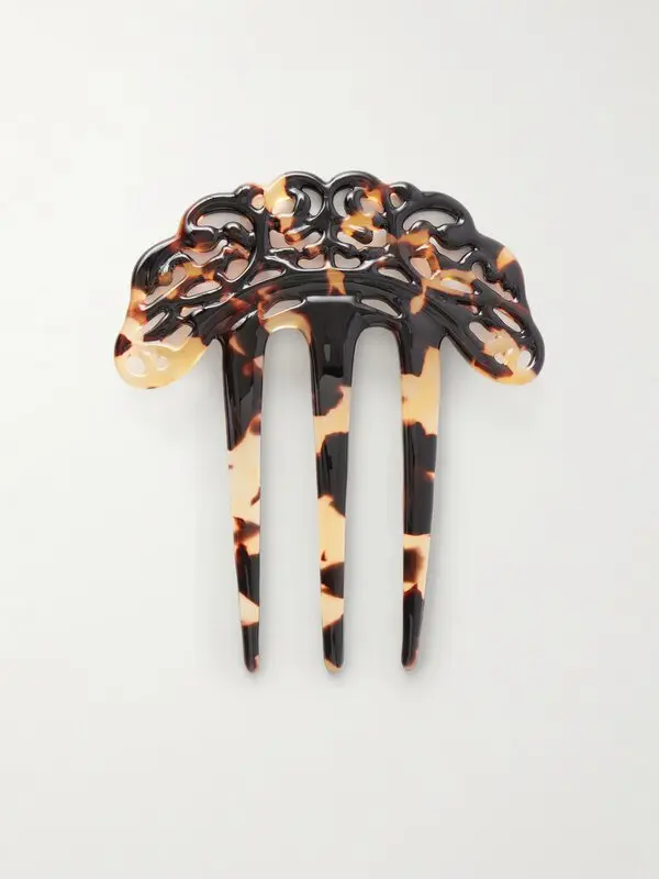 JENNIFER BEHR Marbella Patterned Acetate Hair Clip - Tortoiseshell