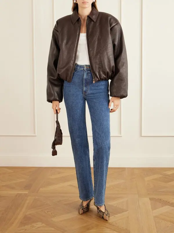 Magda Butrym Textured Leather Cropped Jacket