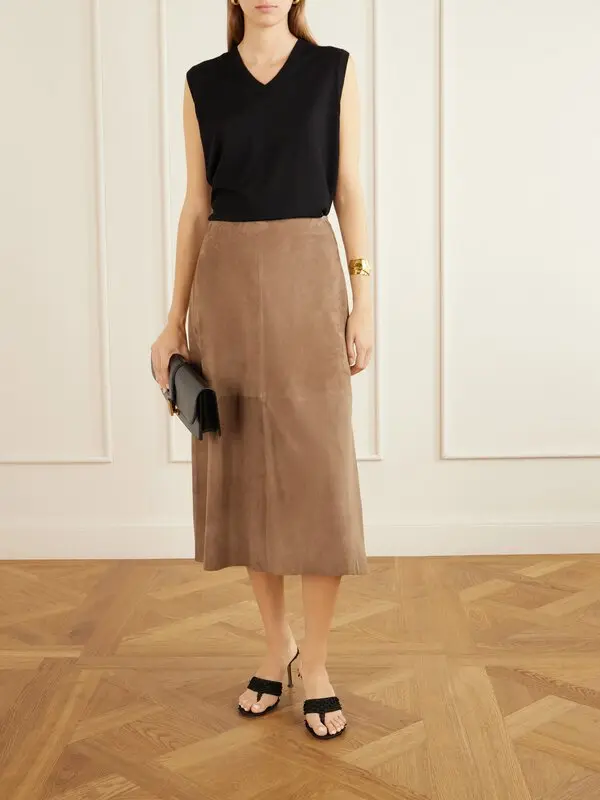 ARMA Melita Suede Midi Skirt
