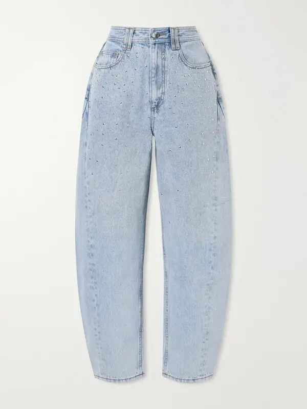 Aje Lucina Embellished High-rise Straight-leg Jeans