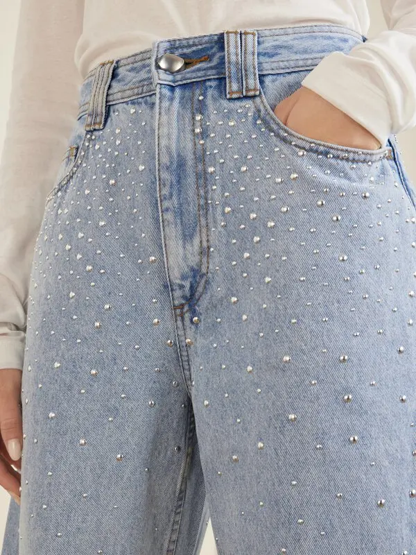 Aje Lucina Embellished High-rise Straight-leg Jeans