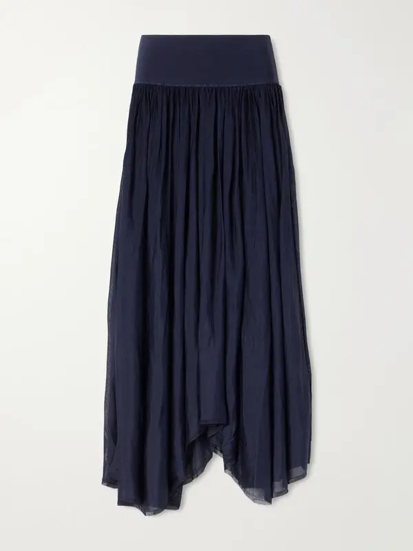 Maria Mcmanus Asymmetrical Plissé Midi Skirt