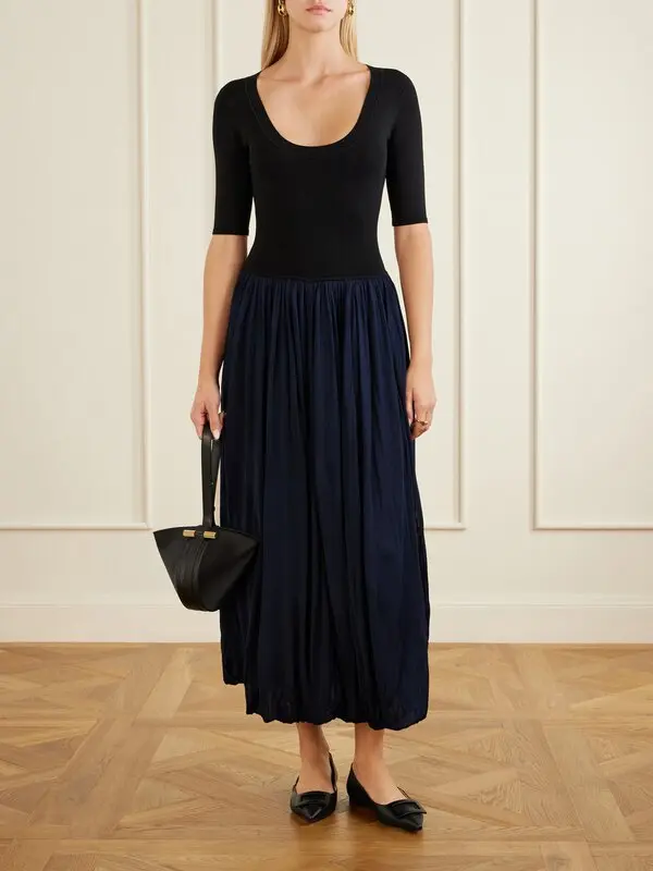 Maria Mcmanus Ribbed Woven Midi Dress