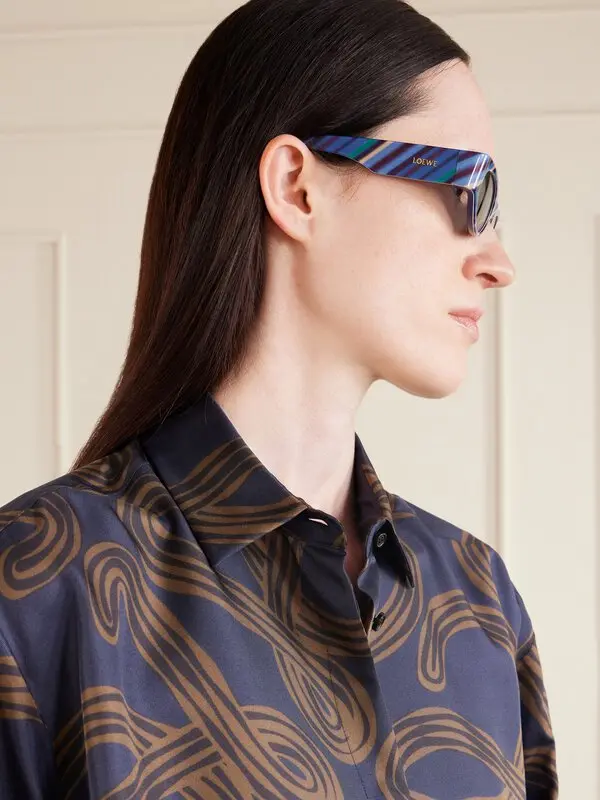 Loewe Paula's Ibiza D-frame Striped Acetate Sunglasses