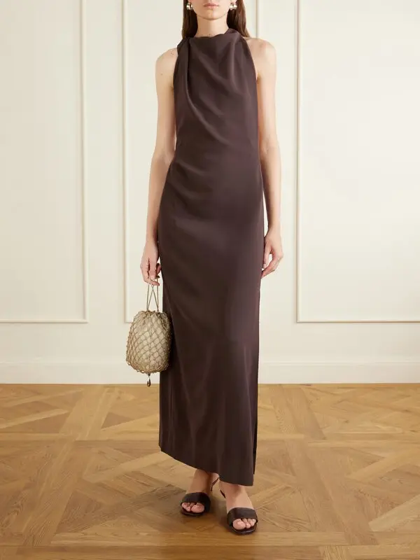 Proenza Schouler Selena Crepe Maxi Dress - Brown