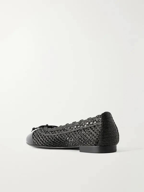Tory Burch Bow-detail Raffia Ballet Flats