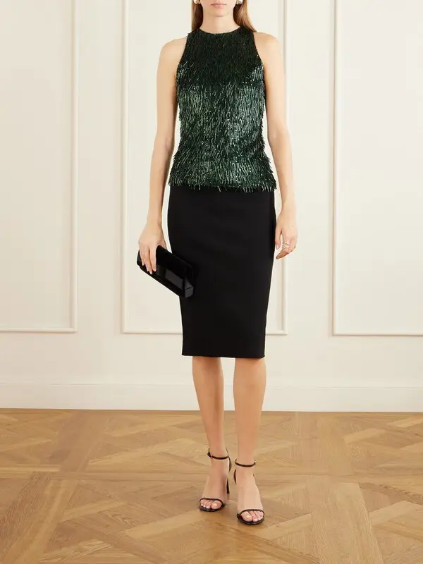 DIMA AYAD Embellished Jersey Blouse