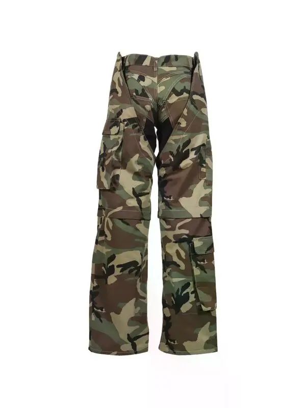 SRVC STUDIO Mecha Camouflage Cut-out Cargo Pants - Green