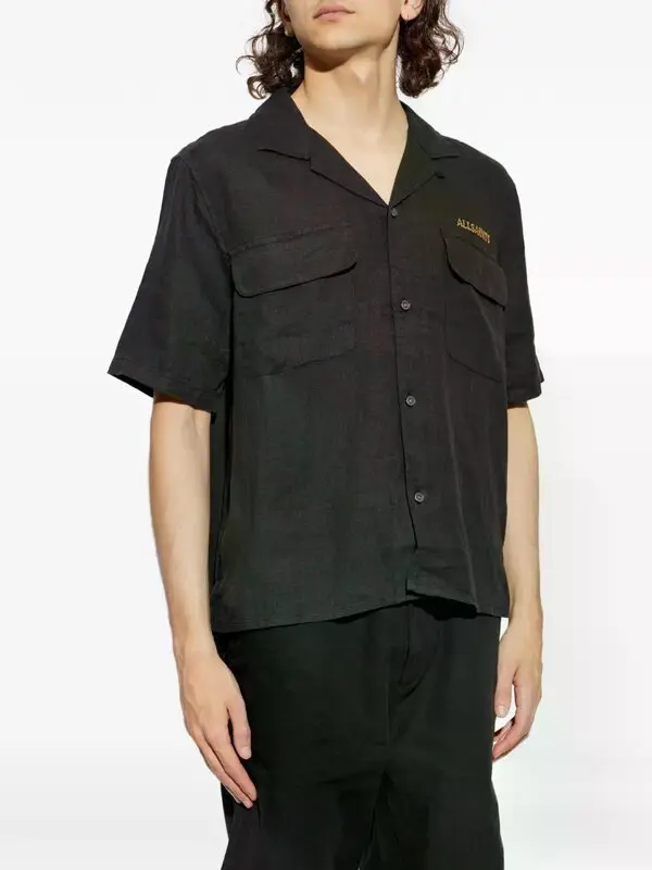 ALLSAINTS Dunloe Embroidered Flap-pocket Shirt
