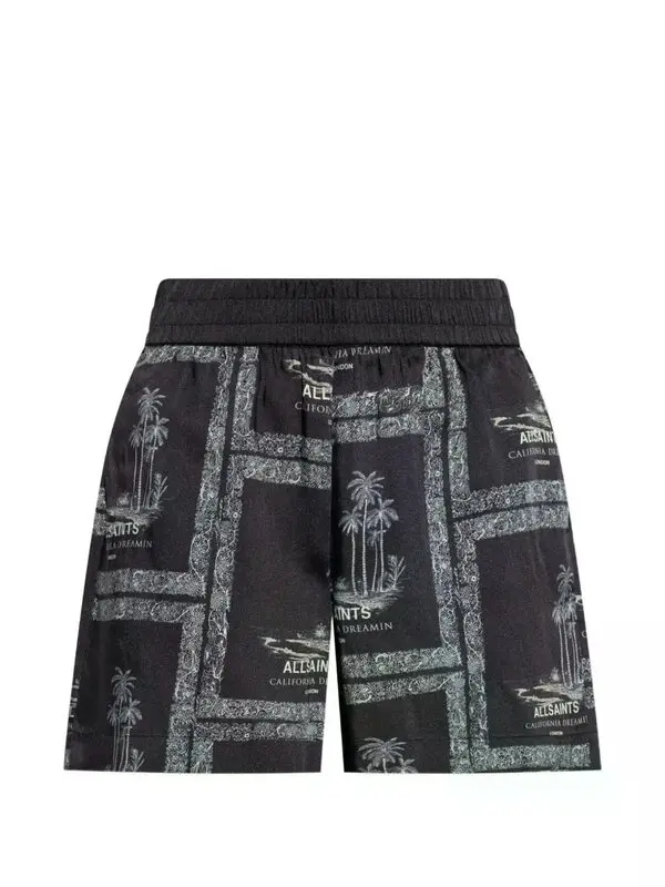 ALLSAINTS Lettie Palm-tree Print Elasticated Shorts