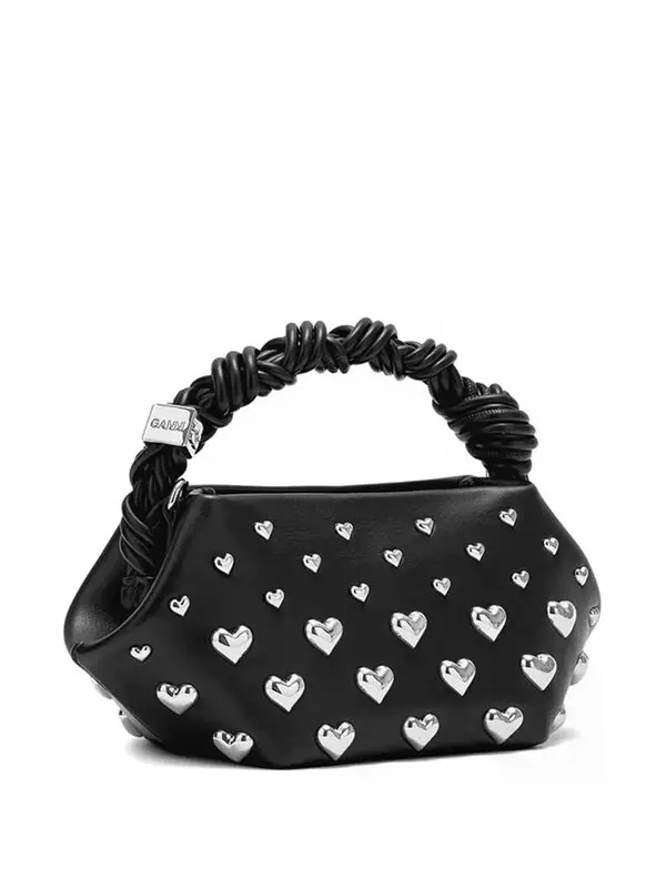 GANNI Mini Heart-stud Tote Bag - Black