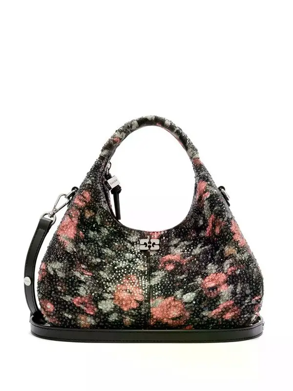 GANNI Beaded Floral Print Tote Bag