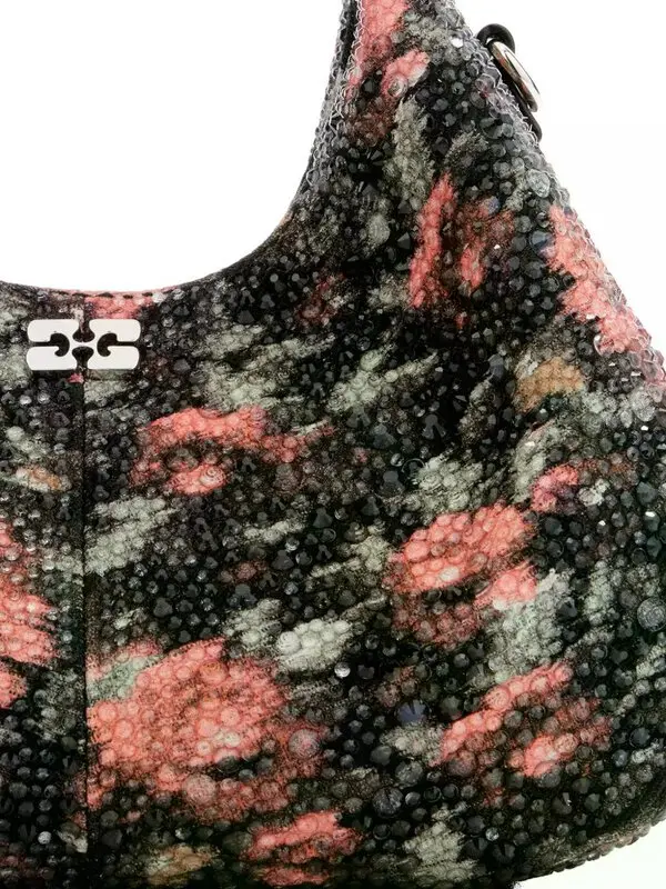 GANNI Beaded Floral Print Tote Bag