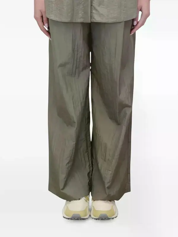 Max Mara Crinkled Wide-leg Trousers - Green