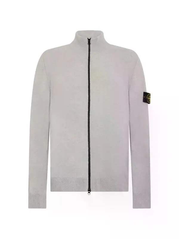 Stone Island Logo Patch Zip-up Sweater