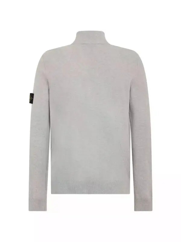 Stone Island Logo Patch Zip-up Sweater