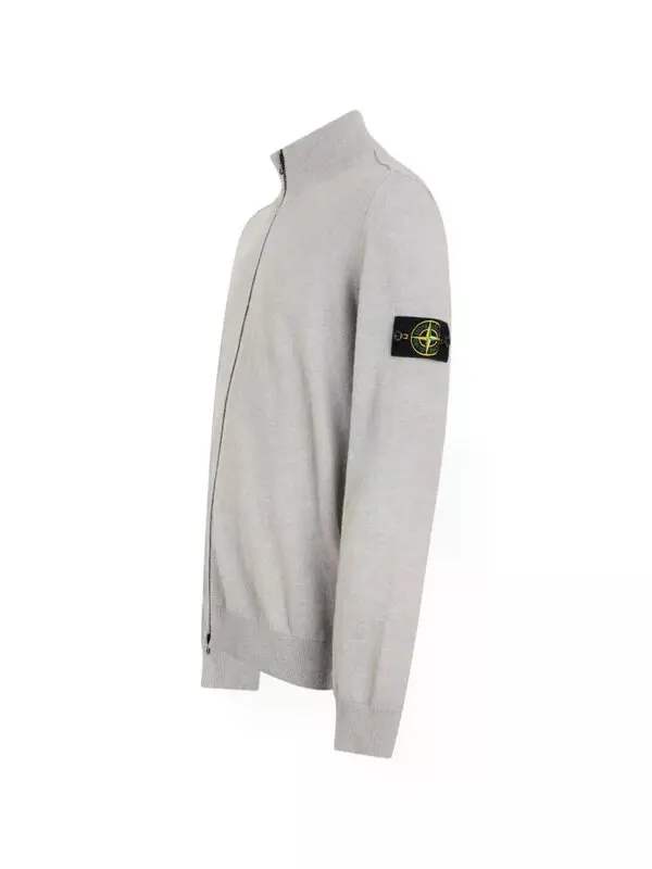 Stone Island Logo Patch Zip-up Sweater