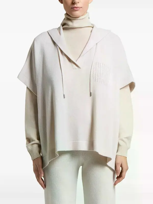 Peserico Short-sleeve Hoodie With Drawstring Hood And Chest Pocket