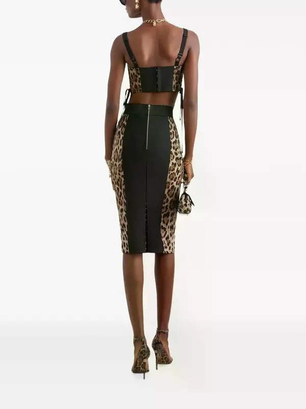 Dolce & Gabbana Leopard Print Corset Skirt