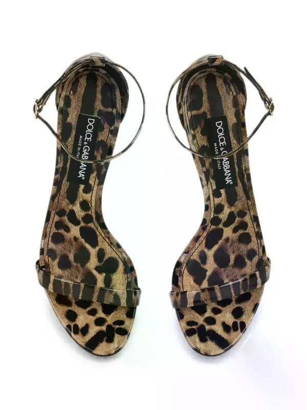 Dolce & Gabbana Leo-print Calfskin High-heeled Sandals