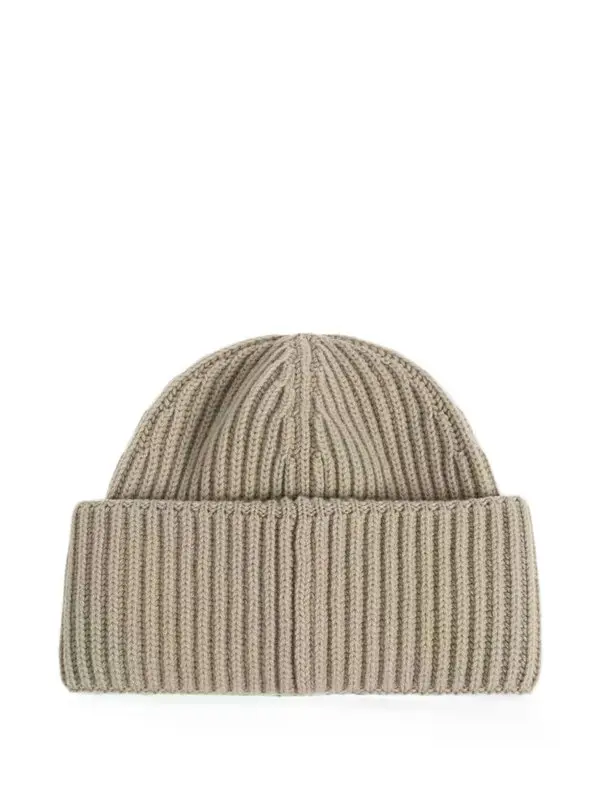 Canada Goose Ribbed Knit Beanie Hat - Neutrals