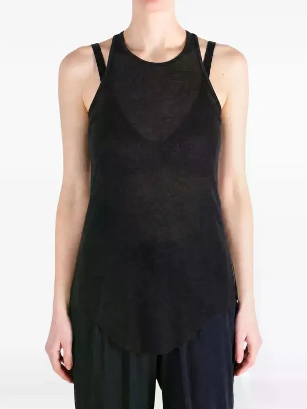 Rick Owens Curved Hem Racerback Tank - Black