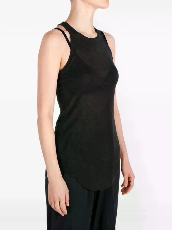 Rick Owens Curved Hem Racerback Tank - Black