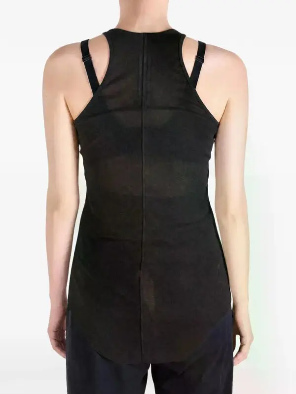 Rick Owens Curved Hem Racerback Tank - Black