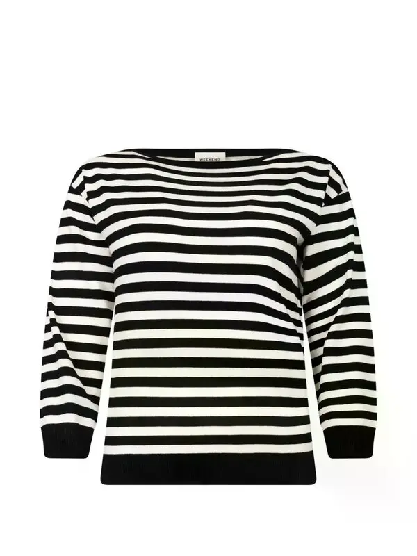 Max Mara Striped Boat Neck Sweater