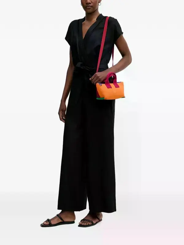 BENETTON Lace-trim Belted Wide-leg Jumpsuit