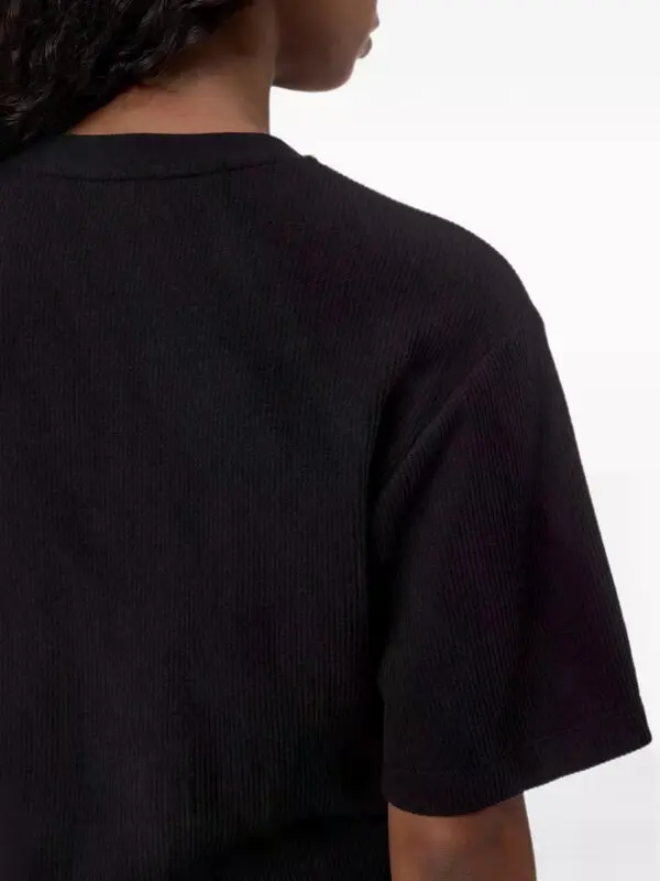Closed Ribbed Draped T-shirt