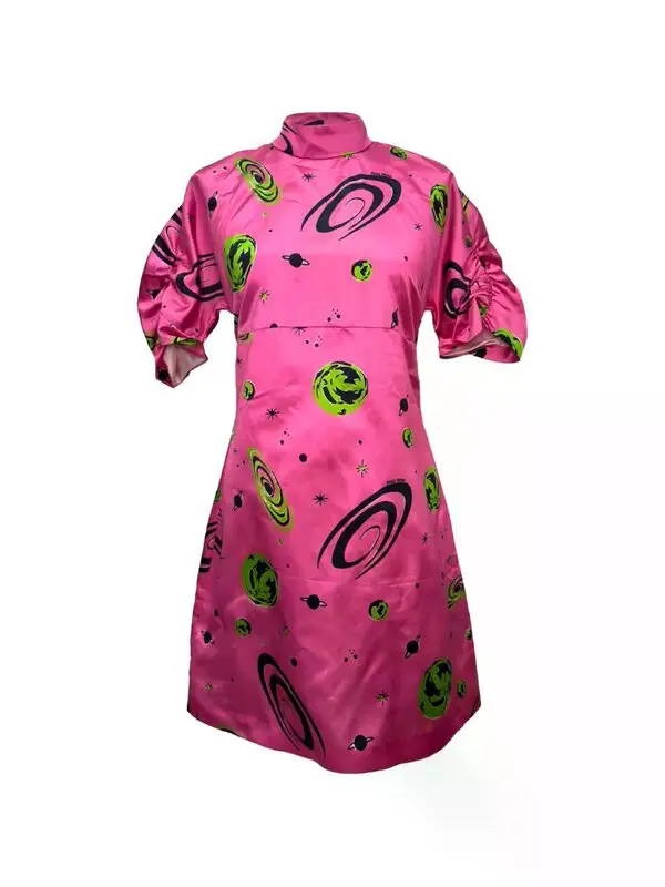 Miu Miu Space Print Silk Dress