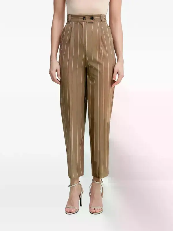 BENETTON Pinstripe Pattern Pleated Design Trousers