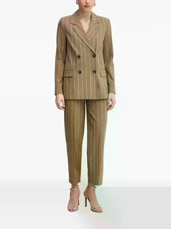 BENETTON Pinstripe Pattern Pleated Design Trousers