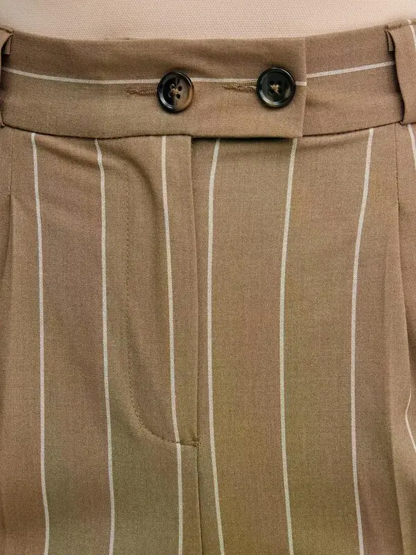 BENETTON Pinstripe Pattern Pleated Design Trousers