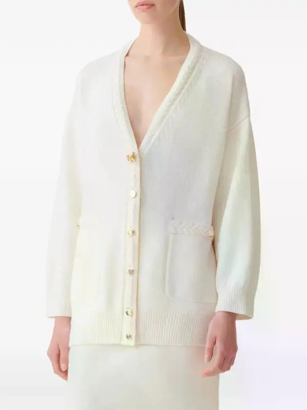 Fabiana Filippi V-neck Cardigan With Braid Detailing
