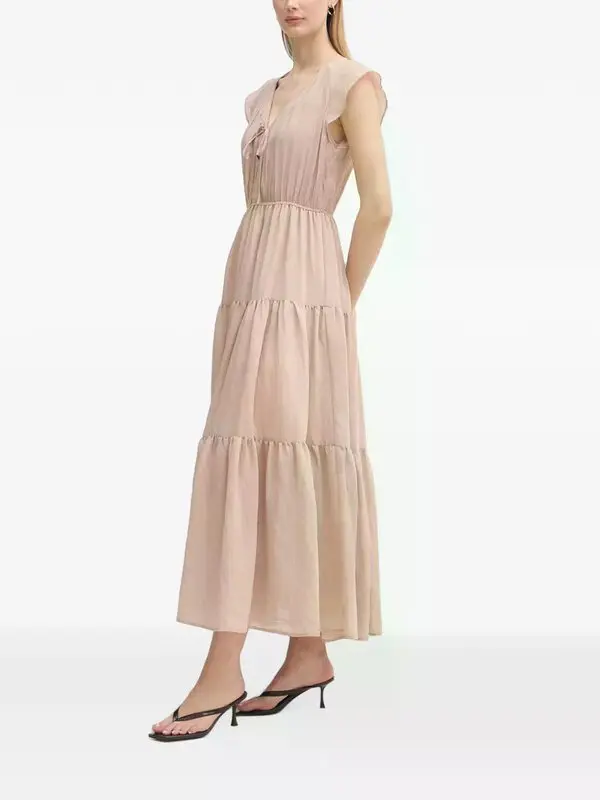 GAUDI Pleated Tiered Midi Dress