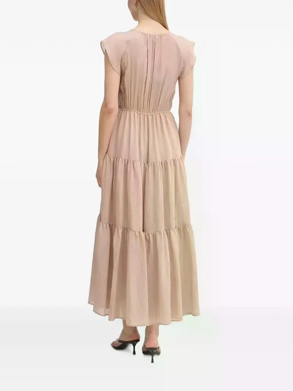 GAUDI Pleated Tiered Midi Dress
