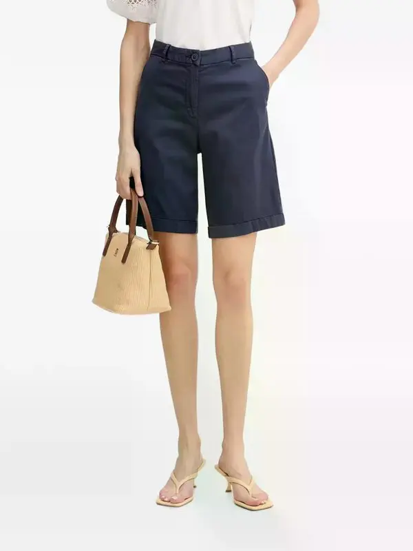 BENETTON Navy Cotton Turn-up Cuff Shorts