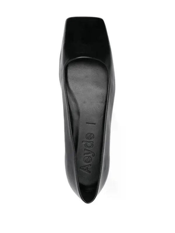 AeydĒ Matti Square-toe Ballerina Shoes - Black