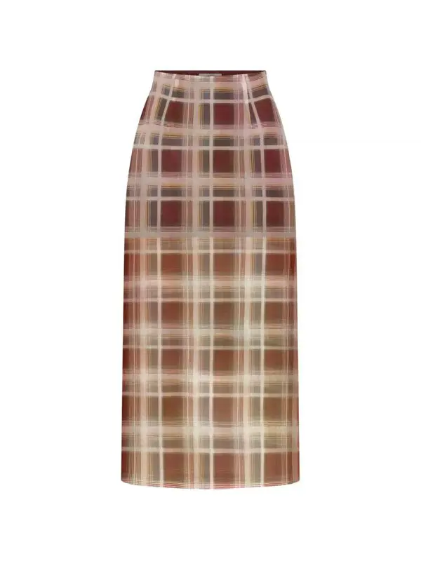 FRAME Plaid Organza Maxi Skirt