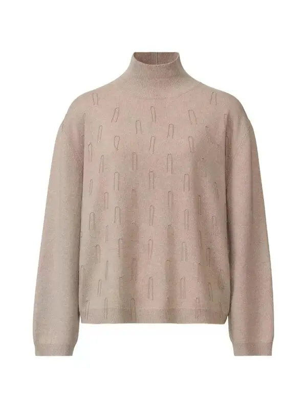 Fabiana Filippi High-neck Sweater With Bead Embellishment - Neutrals
